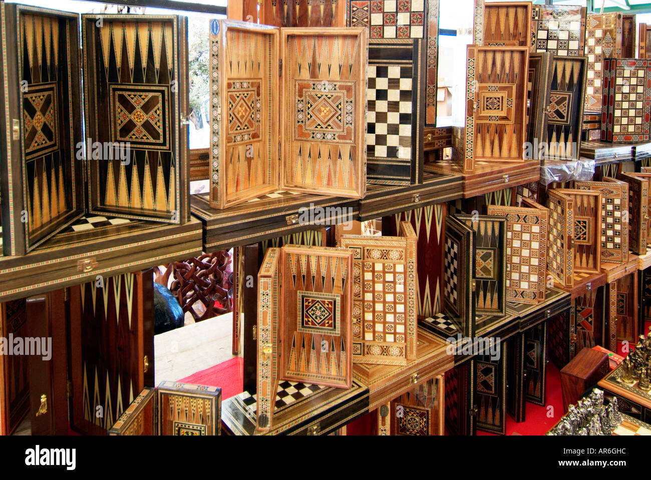 Backgammon chess chequers draughts board inlay marquetry wood Turkey ...