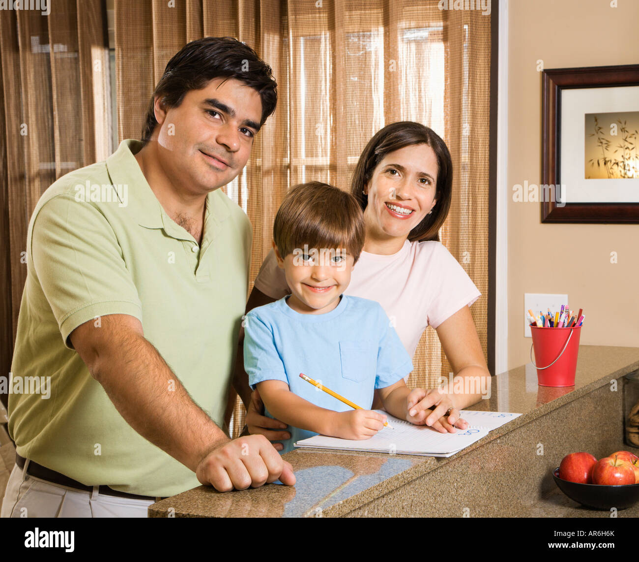 Hispanic happy family parents children hi-res stock photography and ...