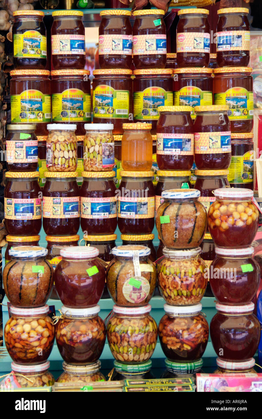 Jar display shop Turkish Turkey Turkie Honey with fruit and almond ...