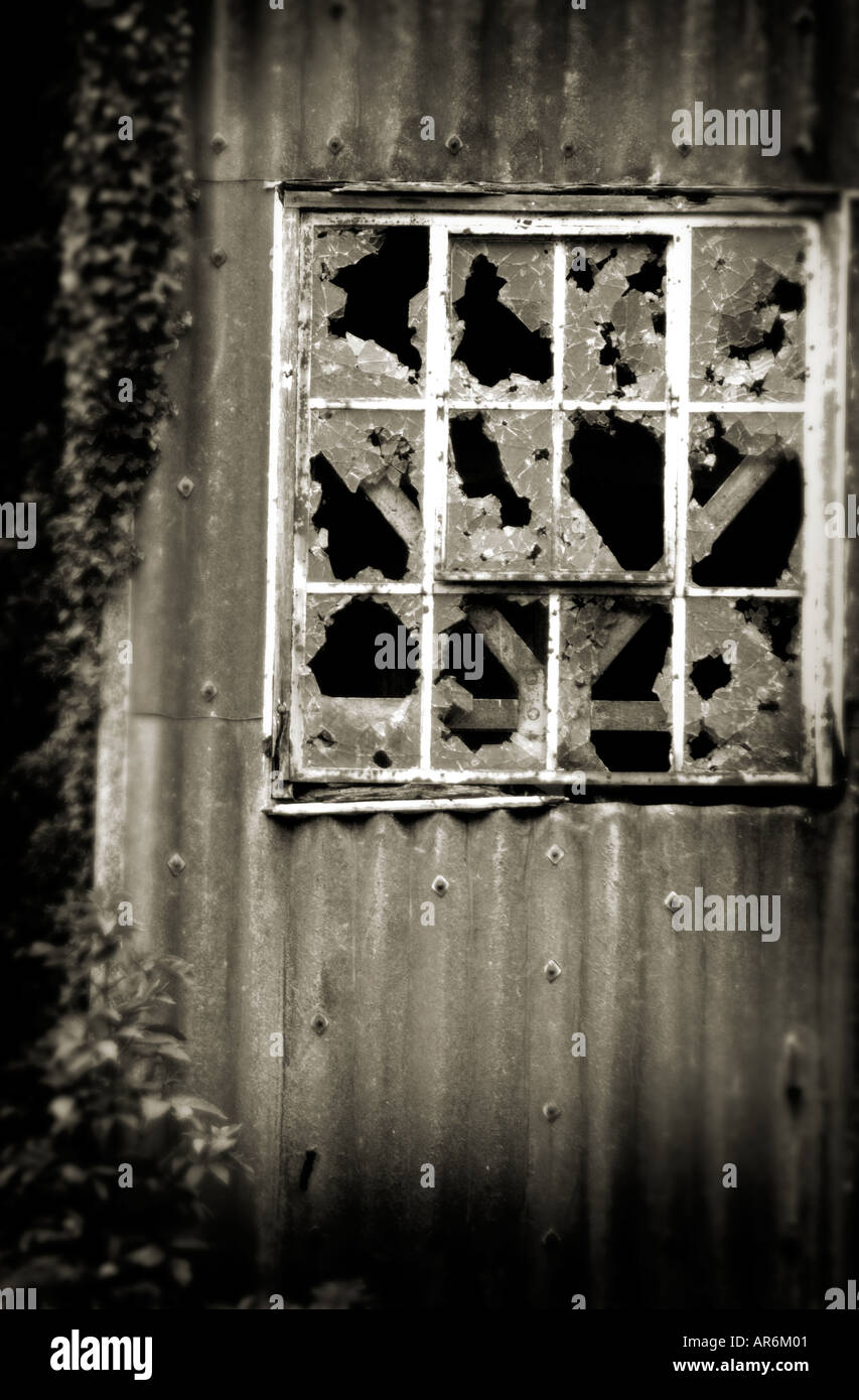 broken window in deserted building Stock Photo - Alamy