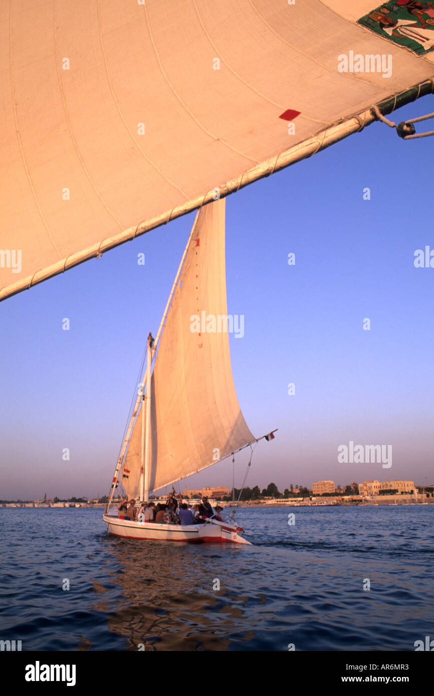 Beautiful sail boats riding along the famous Nile River in Cairo Egypt ...