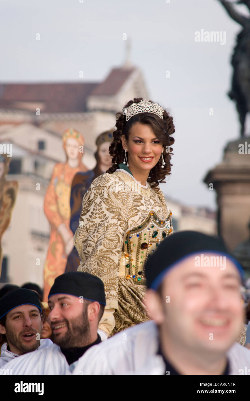 Beauty Queen at the Grand Historic parade, the Gran Corteo Storico, of ...
