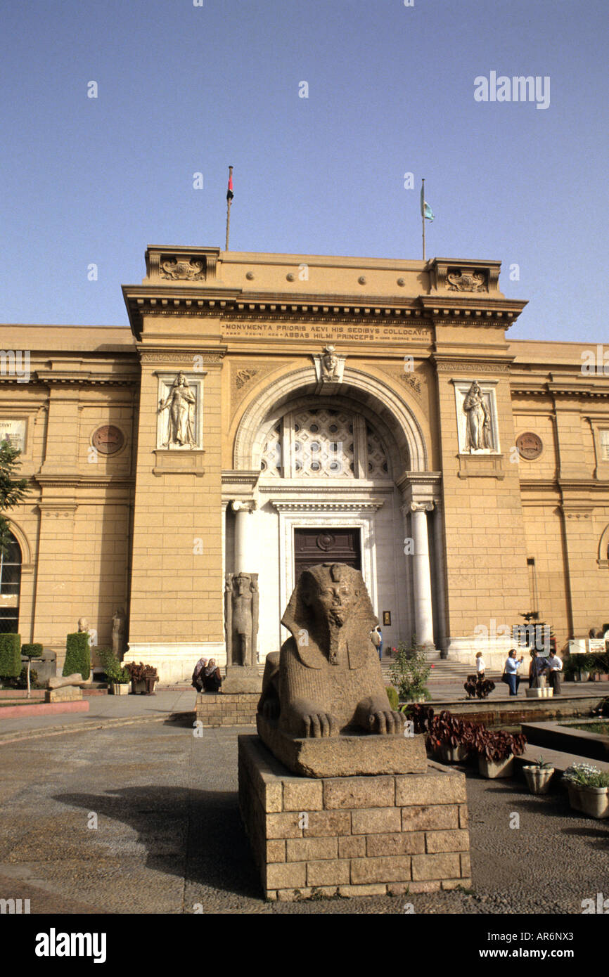Statue in front of the famous Egyptian Museum in Cairo Egypt Stock ...