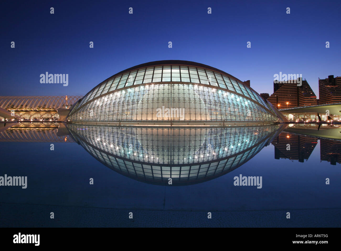 La Hemisferico by dusk reflection Valencia Spain December 2006 Stock ...