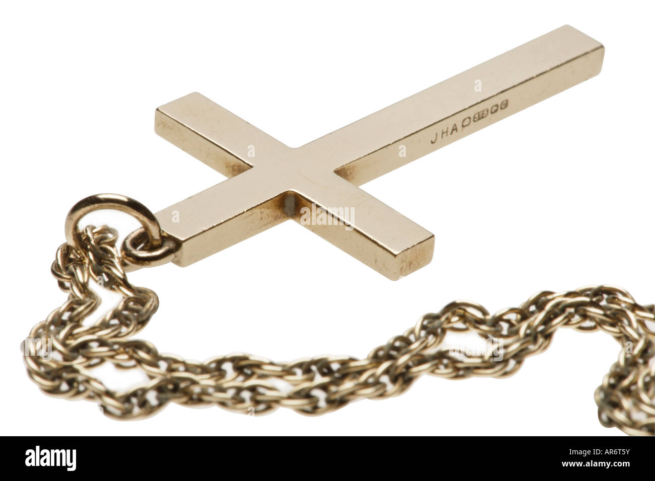 Gold Cross and chain necklace Stock Photo - Alamy