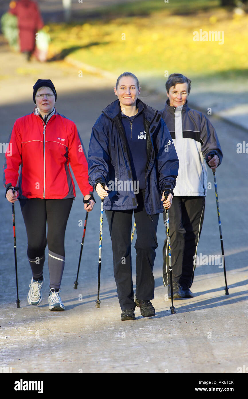 Nordic walkers, Germany Stock Photo - Alamy