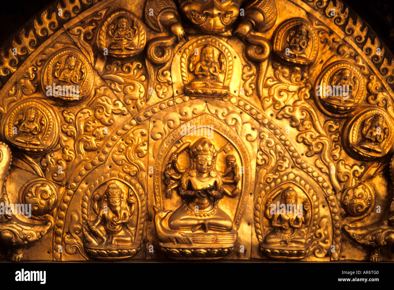 Gold sculpture artwork in Bali Indonesia Stock Photo - Alamy