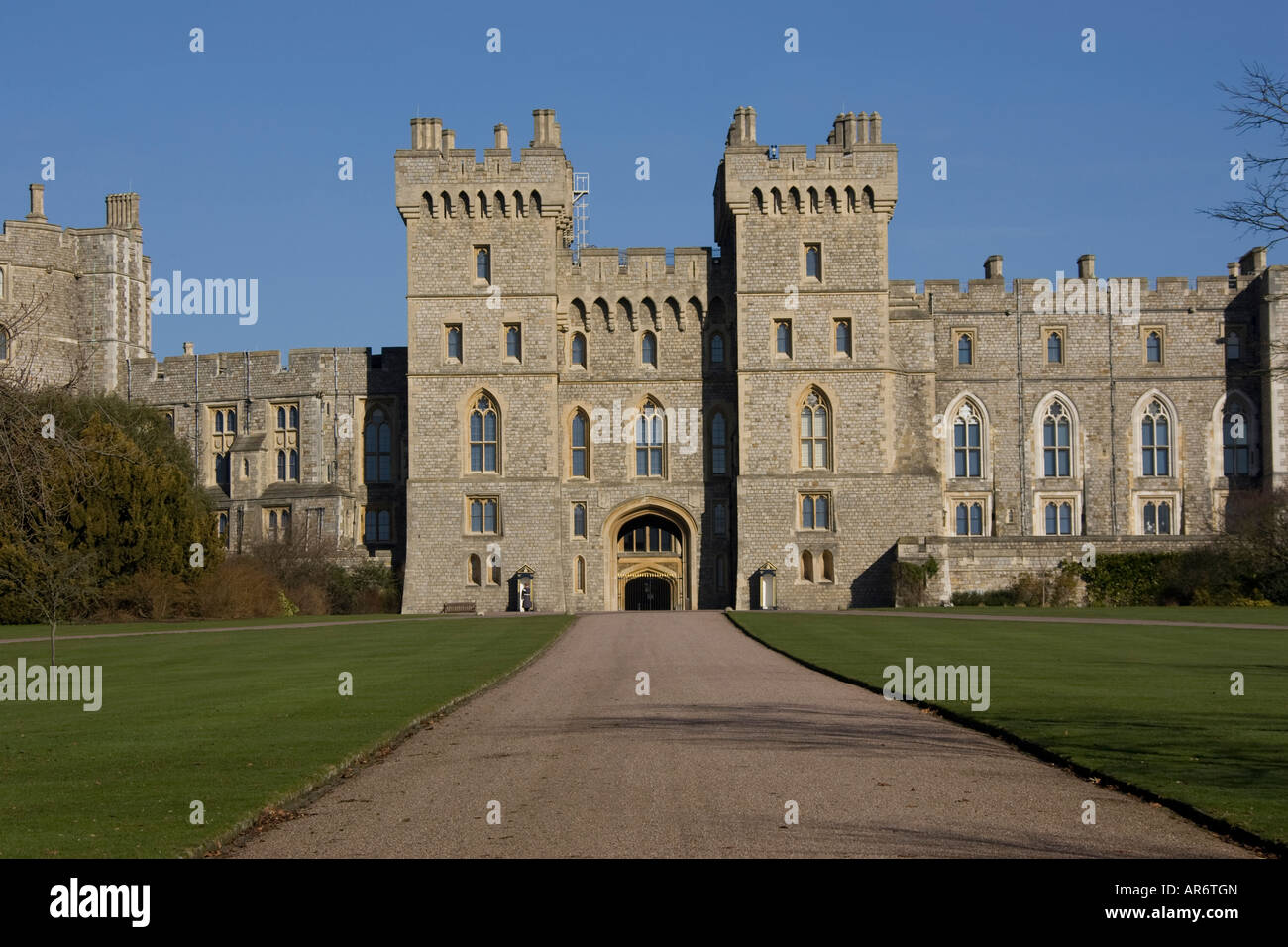 Windsor Castle in England A sentry on duty at the State Enterance to ...