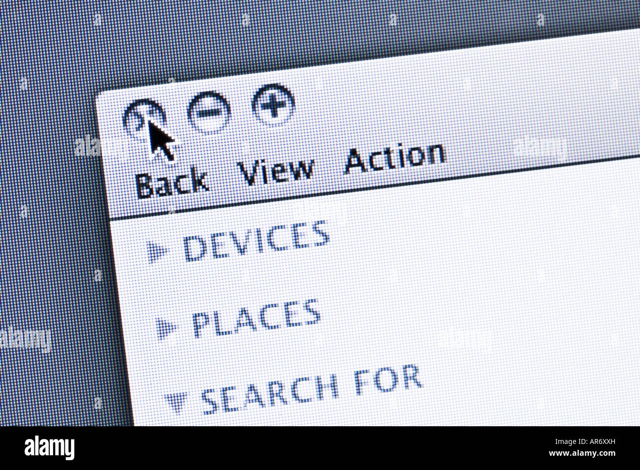 Computer operator about to close a window on his operating system Stock ...