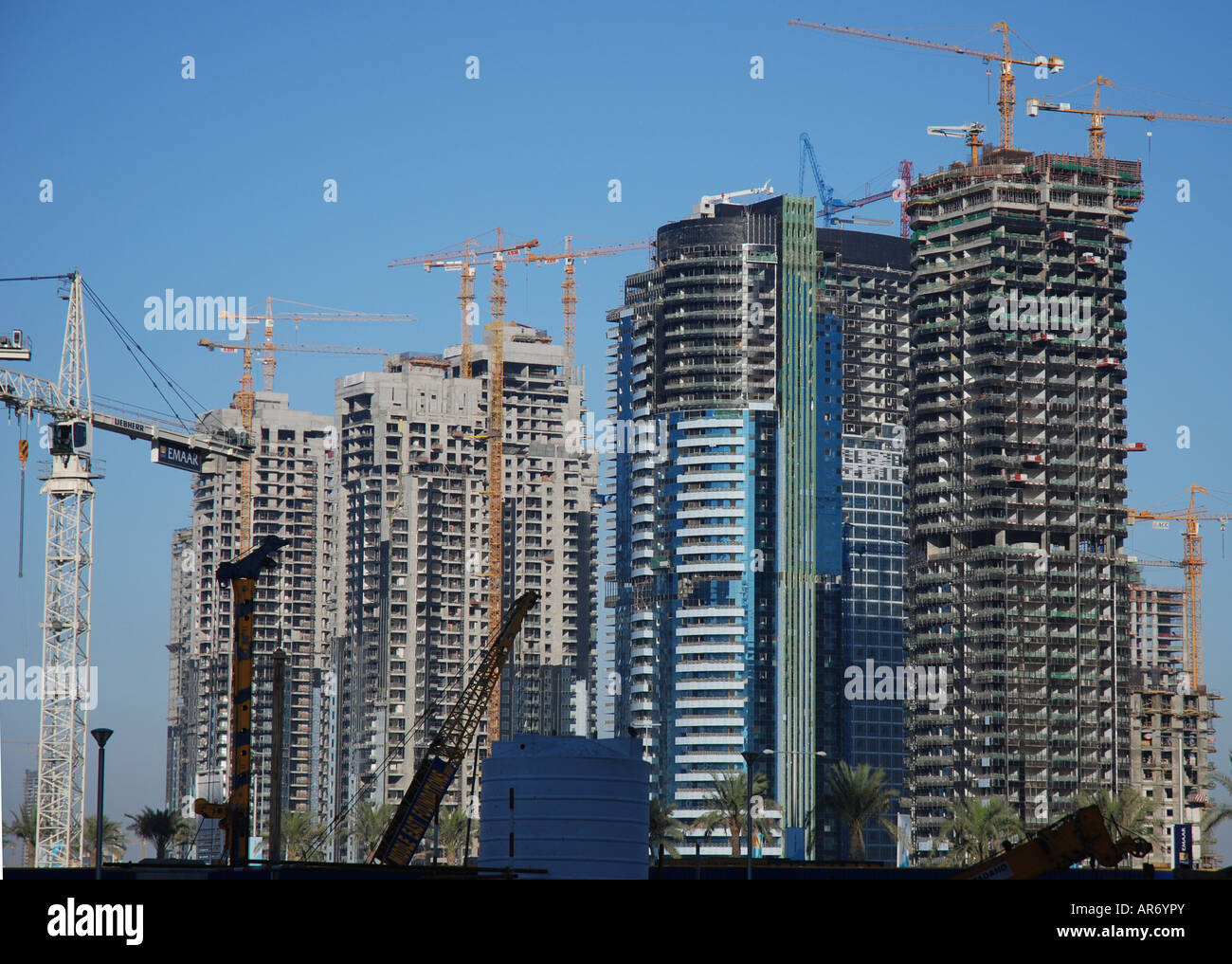 Skyscrapers under construction in Dubai UAE Stock Photo - Alamy