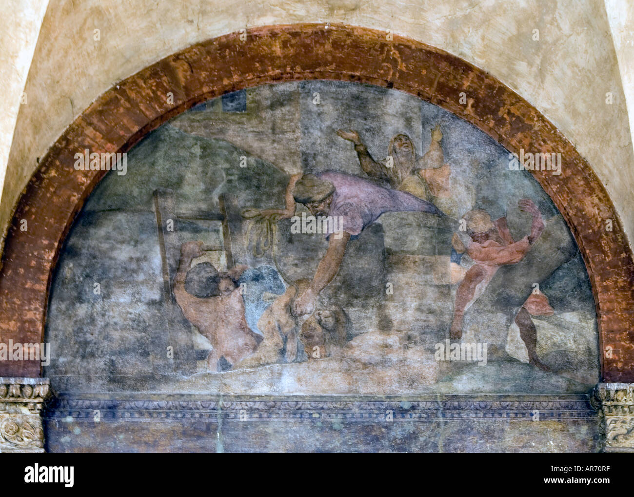 Italian fresco detail Stock Photo - Alamy