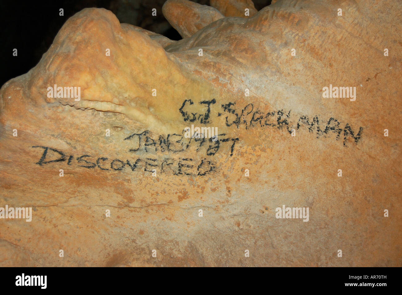Historic graffiti in Jewel Cave, Western Australia Stock Photo - Alamy