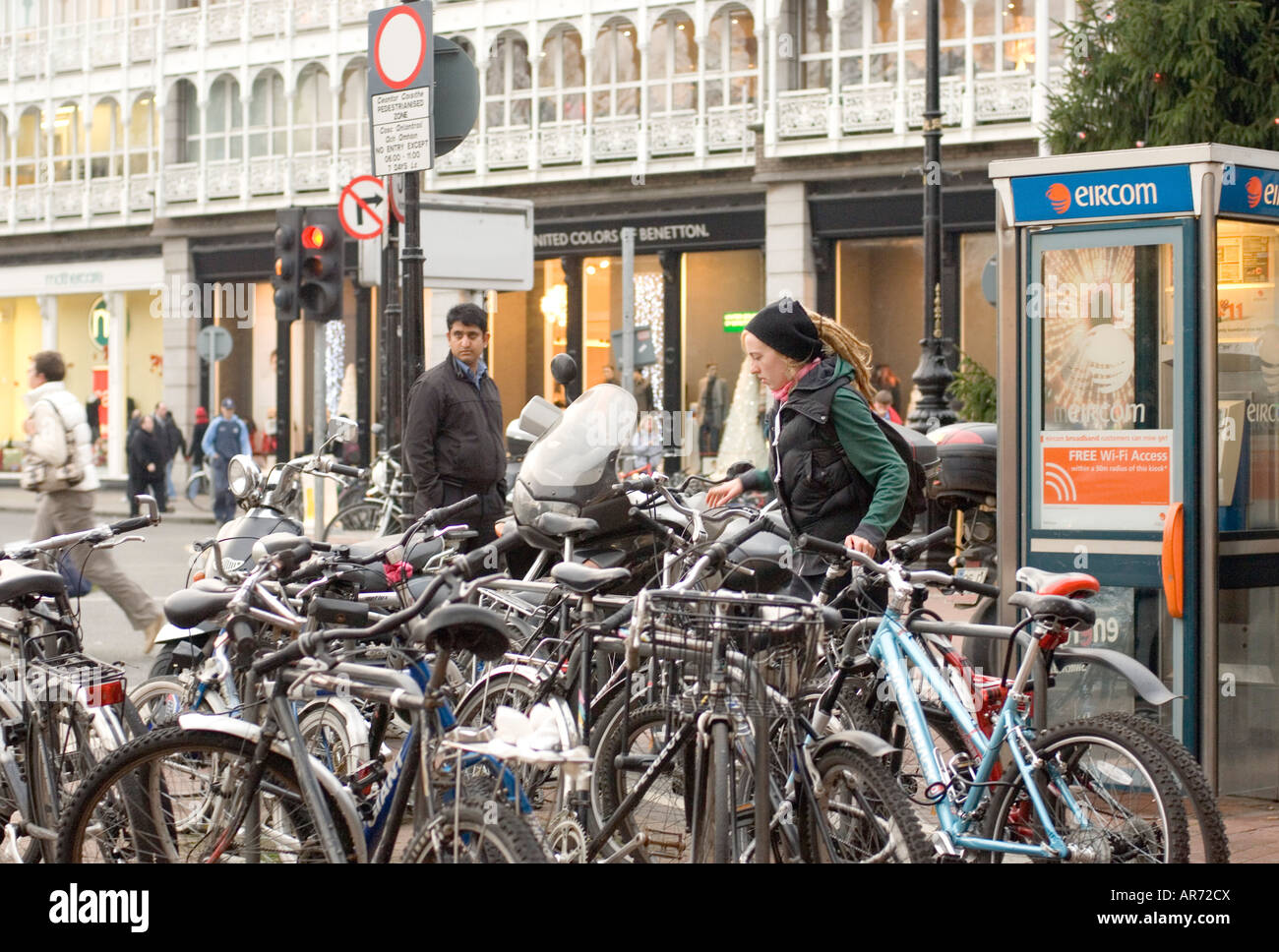 Bicycles parked in Dublin Ireland Stock Photo - Alamy