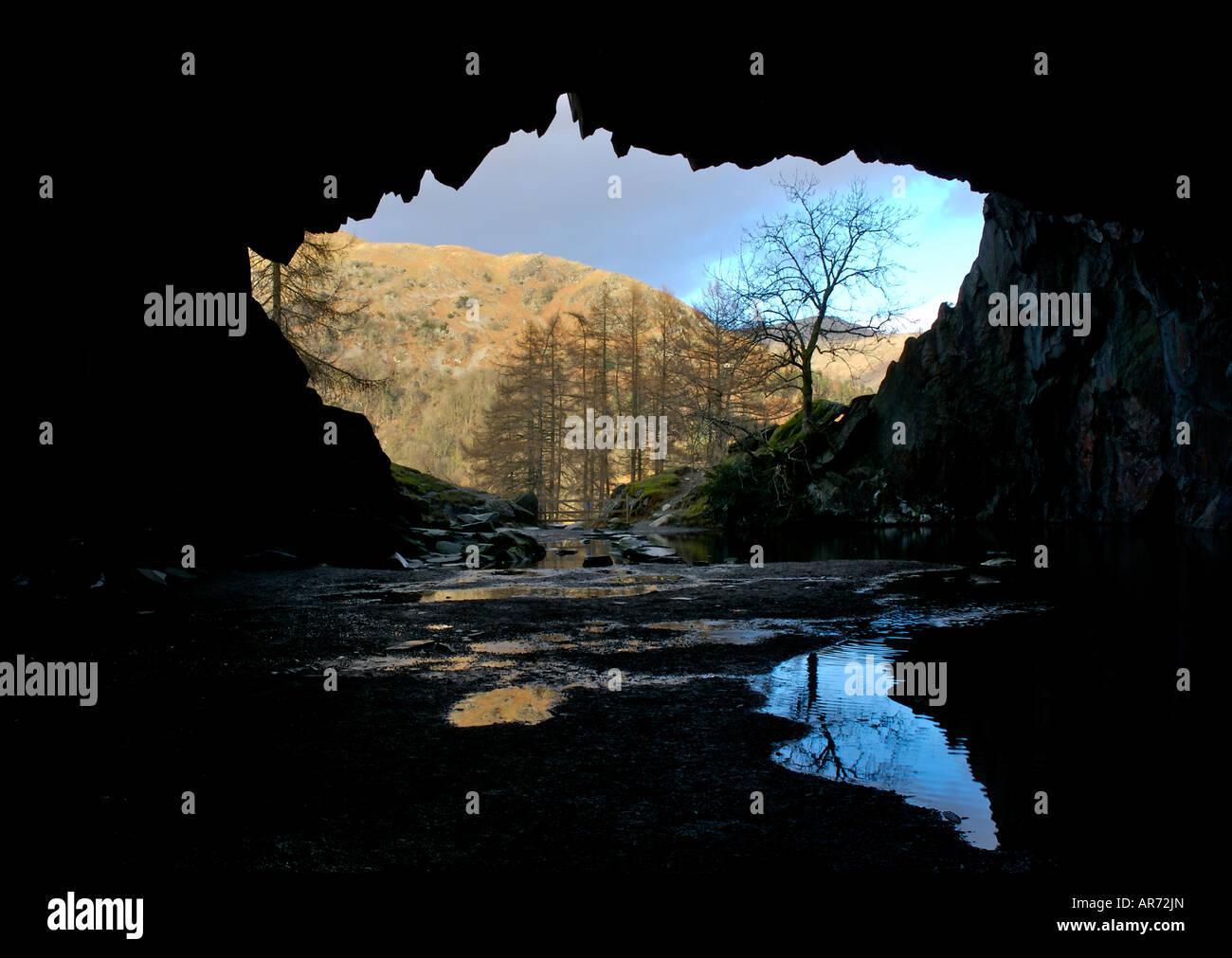 Rydal Cave, near Rydal, Lake District National Park, Cumbria, UK Stock ...