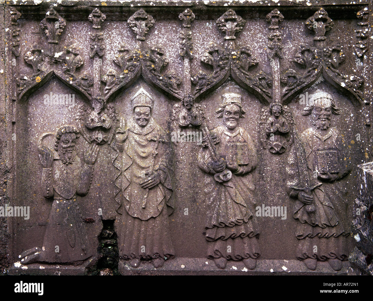 Carved altar in Ireland Stock Photo - Alamy