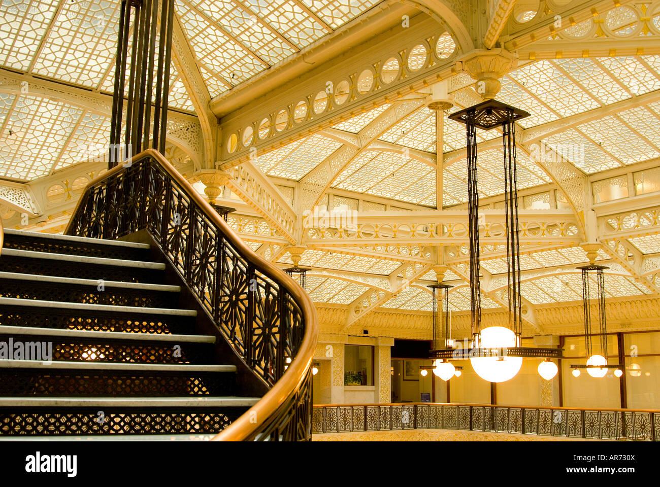 Interior view of Chicago's "Rookery Building" Architecture Stock Photo ...