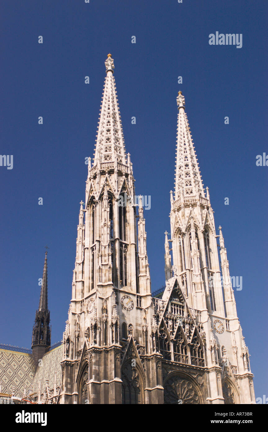 VIENNA AUSTRIA Votivkirche Votiv Church twin towered Gothic style ...