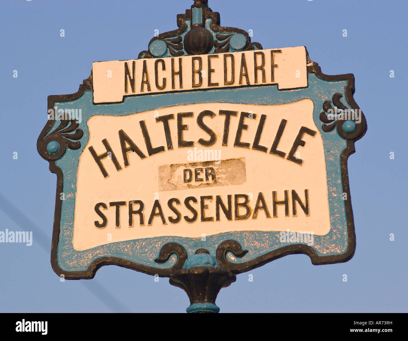 VIENNA AUSTRIA sign for Strassenbahn street car Stock Photo - Alamy
