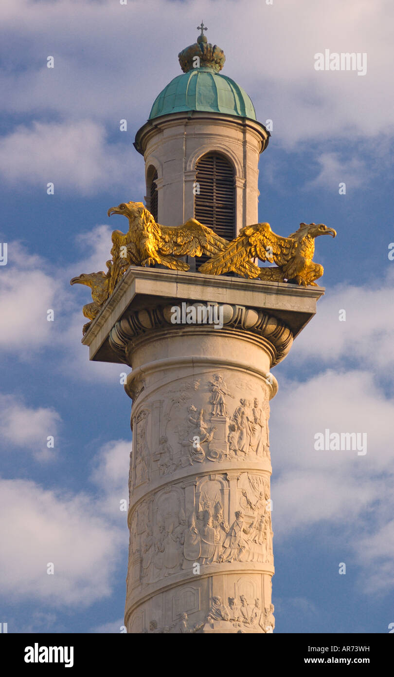VIENNA AUSTRIA - Detail of column Karlskirche, Saint Charles's Church ...