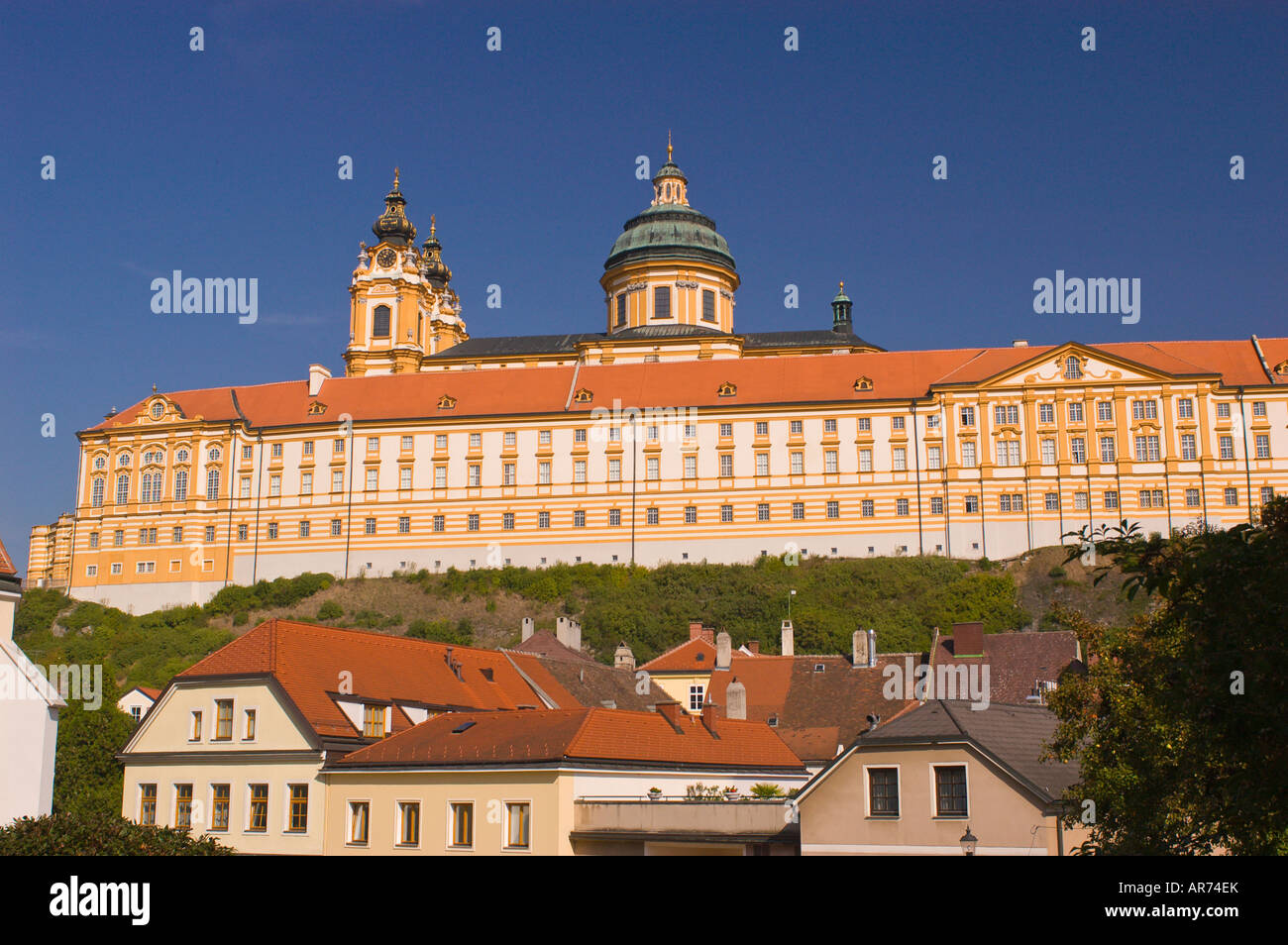 MELK AUSTRIA Stift Melk Benedictine abbey Danube River Valley Stock ...