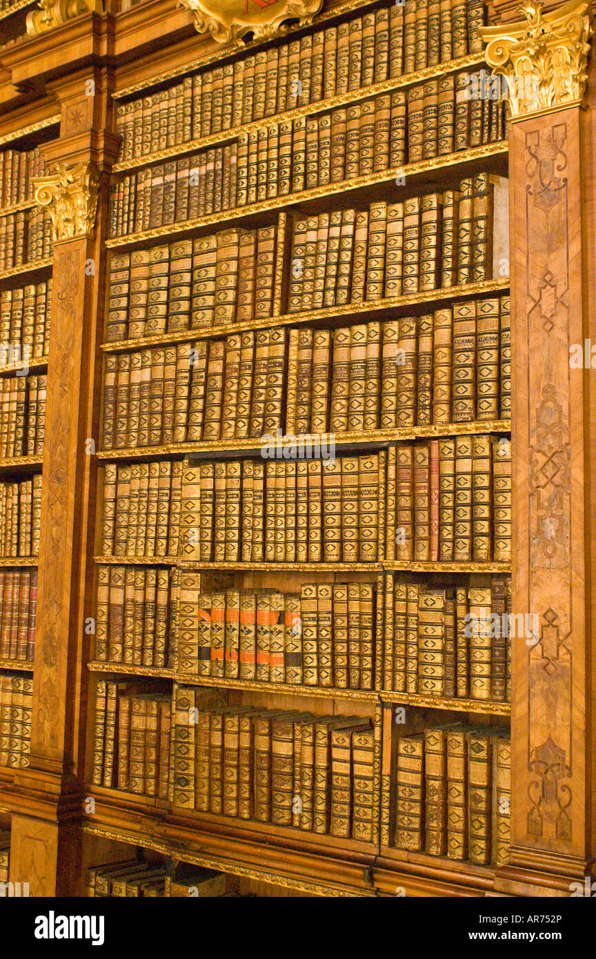 MELK AUSTRIA Books in library in the Stift Melk Benedictine abbey ...