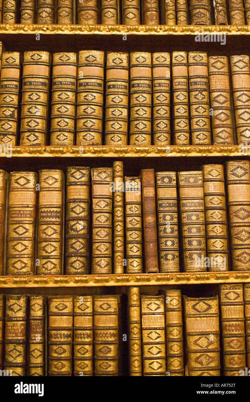 MELK AUSTRIA Books in library in the Stift Melk Benedictine abbey ...