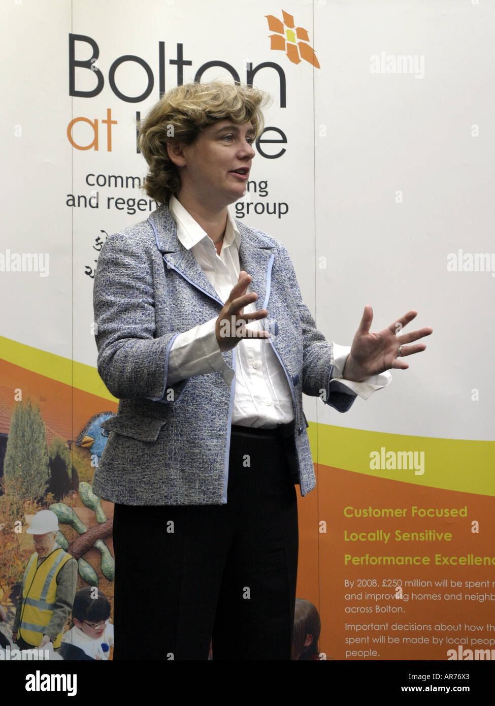 Ruth Kelly Labour MP Bolton West speaking in Bolton Stock Photo - Alamy