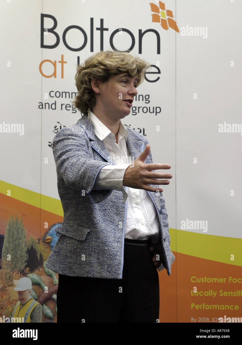 Ruth Kelly Labour MP Bolton West speaking in Bolton Stock Photo - Alamy