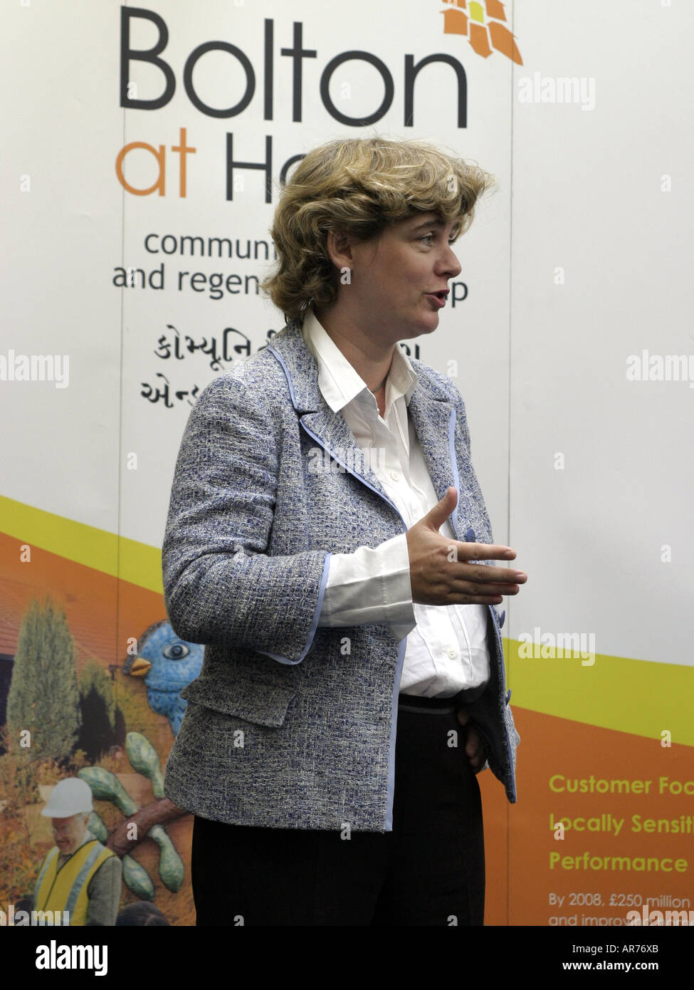 Ruth Kelly Labour MP Bolton West speaking in Bolton Stock Photo - Alamy