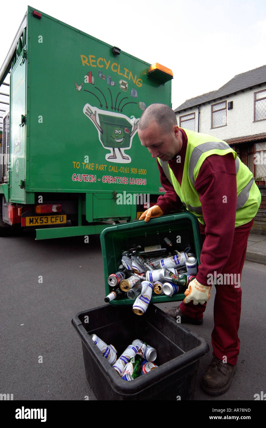 Roadside rubbish collection and recycling England UK photo Don Tonge ...