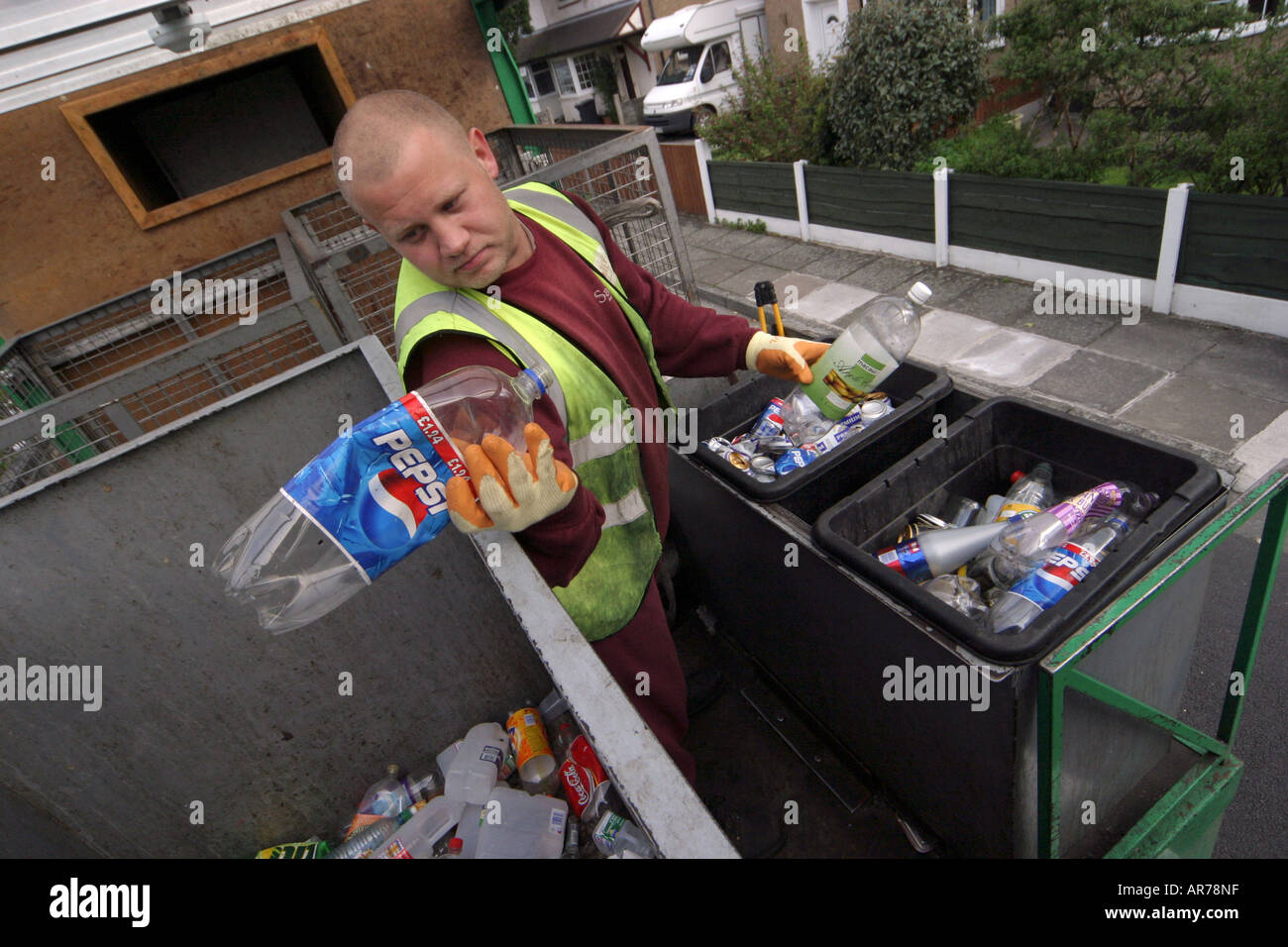 Roadside rubbish collection and recycling England UK photo Don Tonge ...
