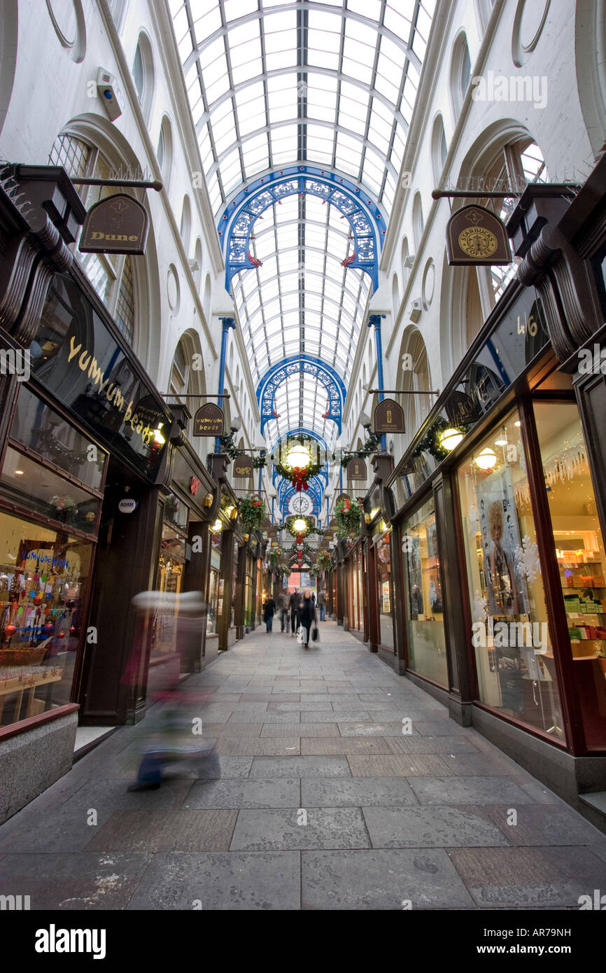 The interior of Thornton's Arcade shopping center on Briggate street in ...