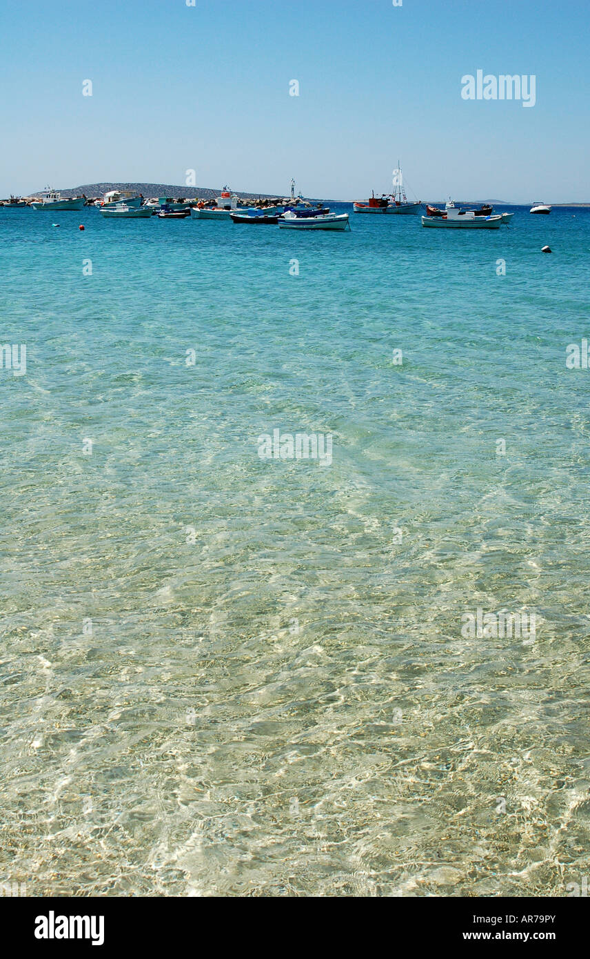 A beautiful greek harbor in the Cycladic Islands Stock Photo - Alamy
