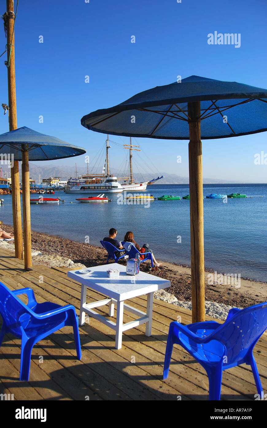 Beach promenade, North Beach, Eilat, South District, Israel Stock Photo ...