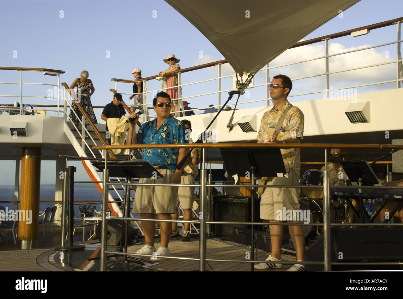 Cruise ship pool side entertainment in Caribbean Stock Photo - Alamy