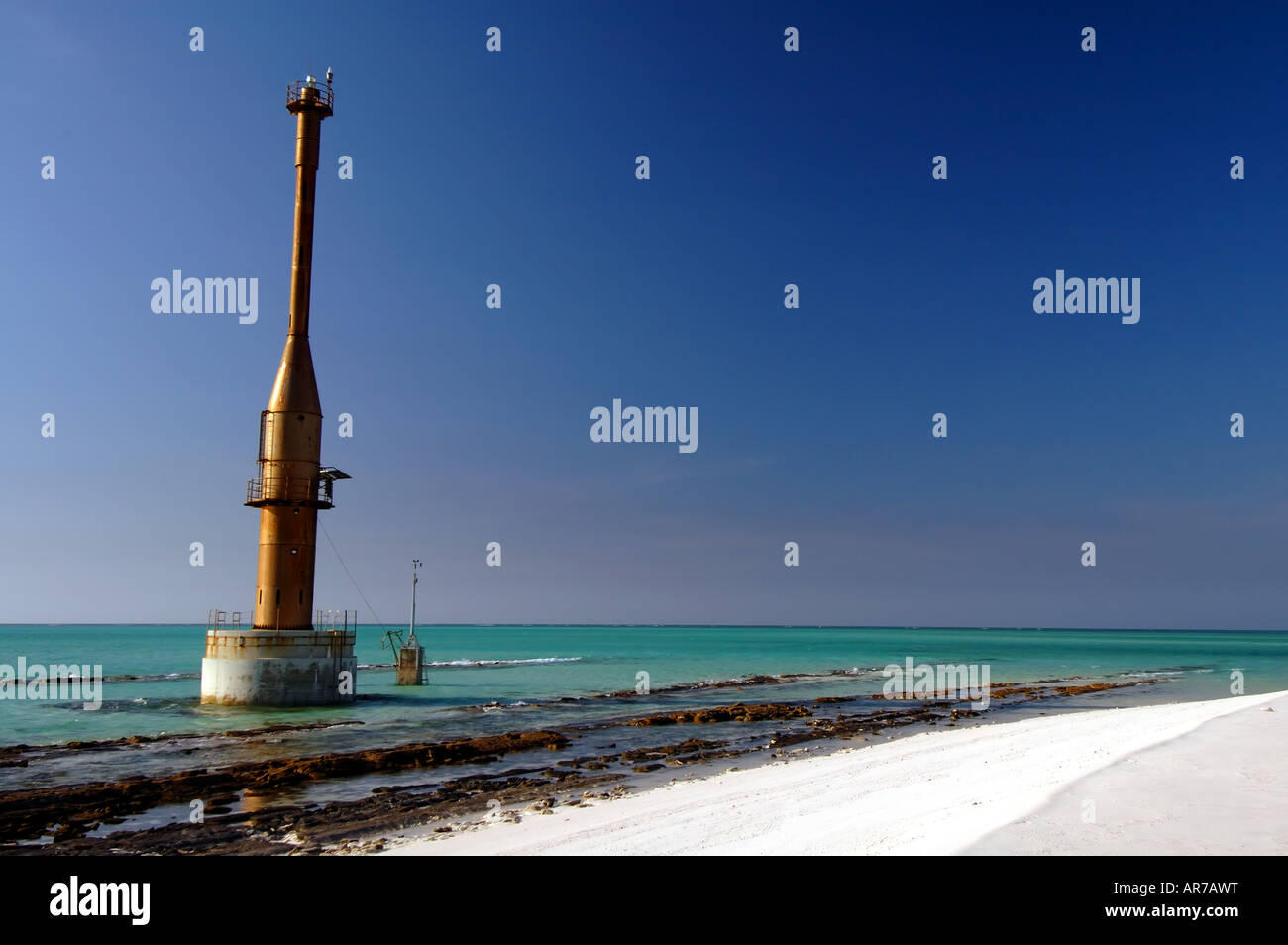Lighthouse and weather station at remote Cunningham Island, Imperieuse ...