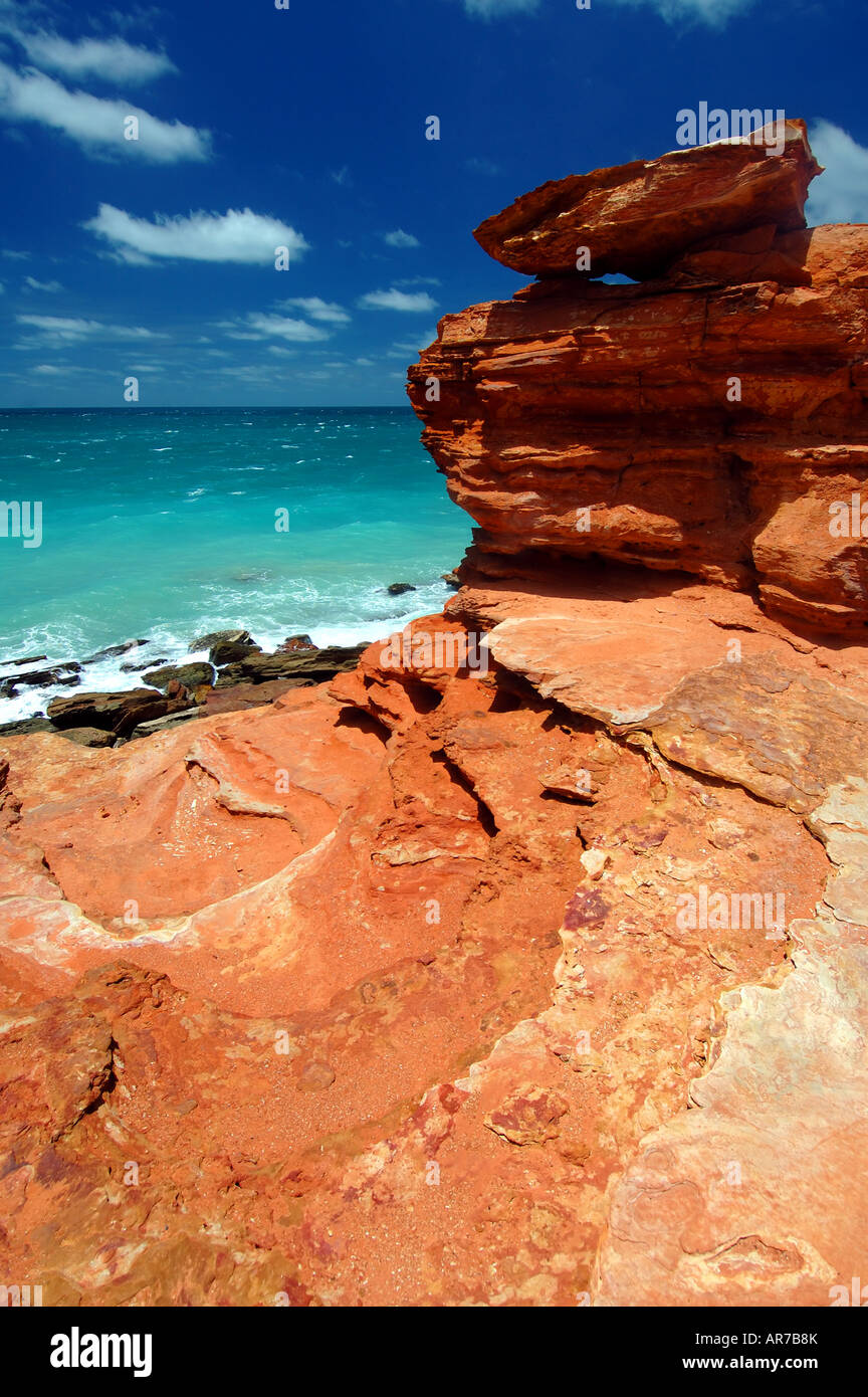 Red rocks at Gantheaume Point Broome Western Australia Stock Photo - Alamy