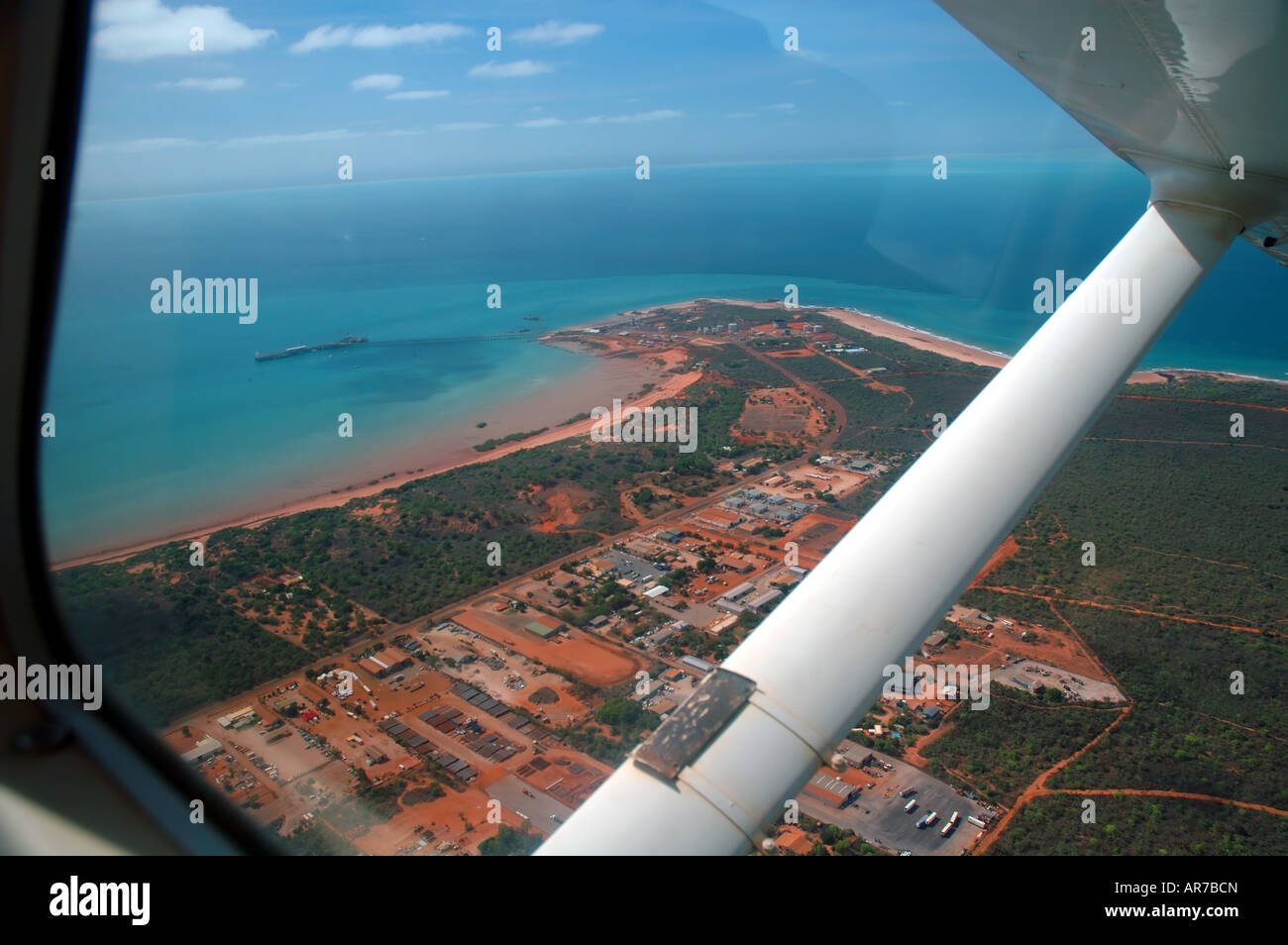 Aerial view from light plane flying over Broome Kimberley region ...