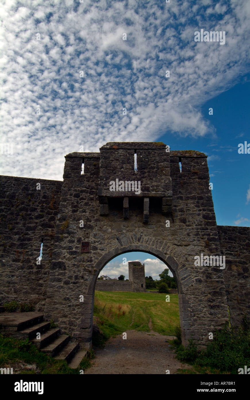 Arch entrance keep into Kells priory and walled monastery , County ...
