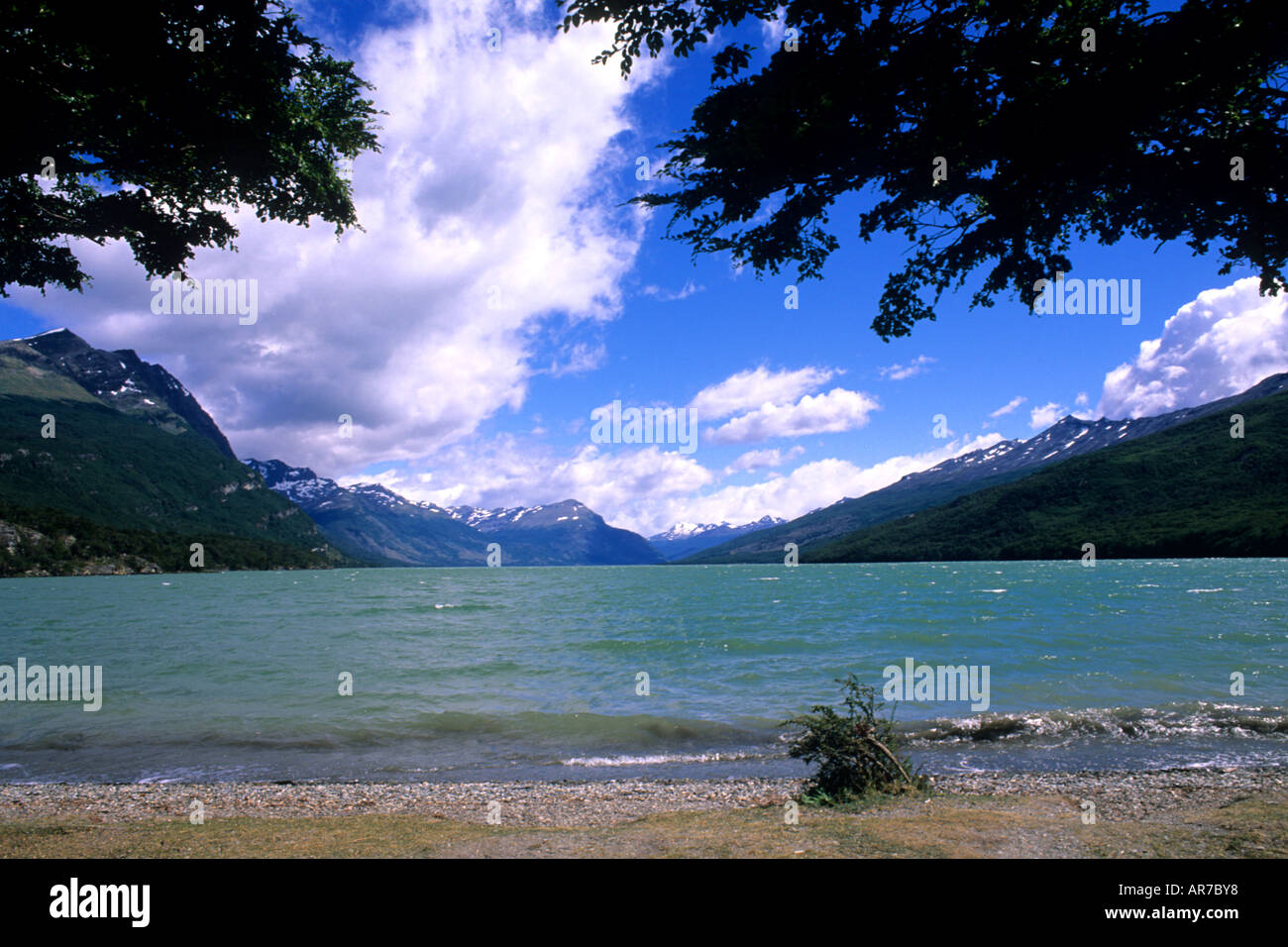 Ushuaia Argentina Tierra del Fuego Lake Roca and Andes Mountains in ...