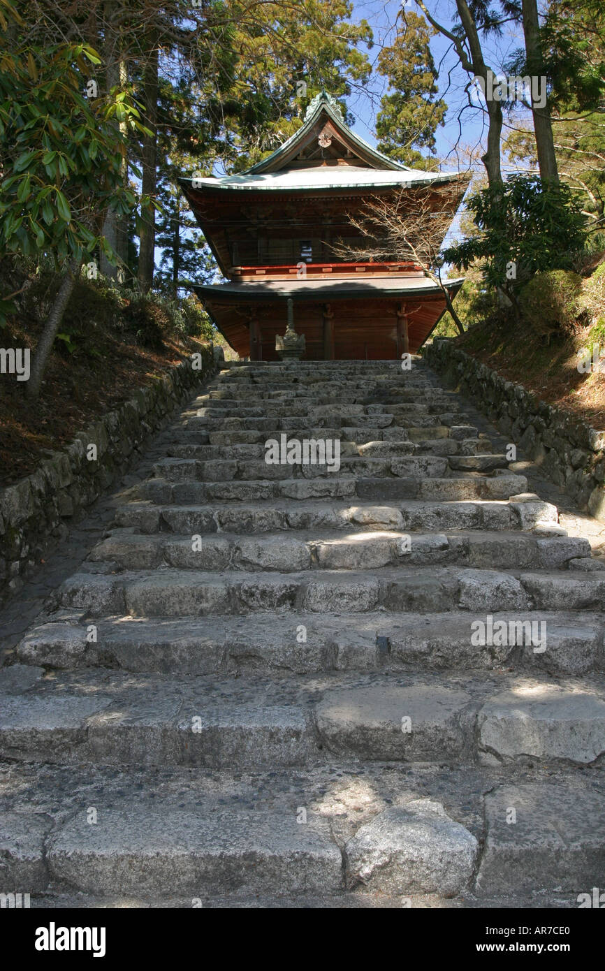 Steps up to Enryakuji temple on Mt Hiei zan in Kyoto Japan Asia an ...