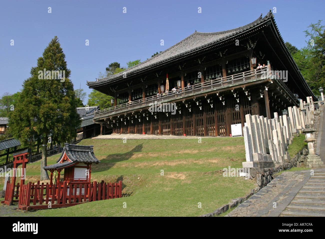 Ancient wooden building of Nigatsudo temple Nara Kansai Japan Asia ...
