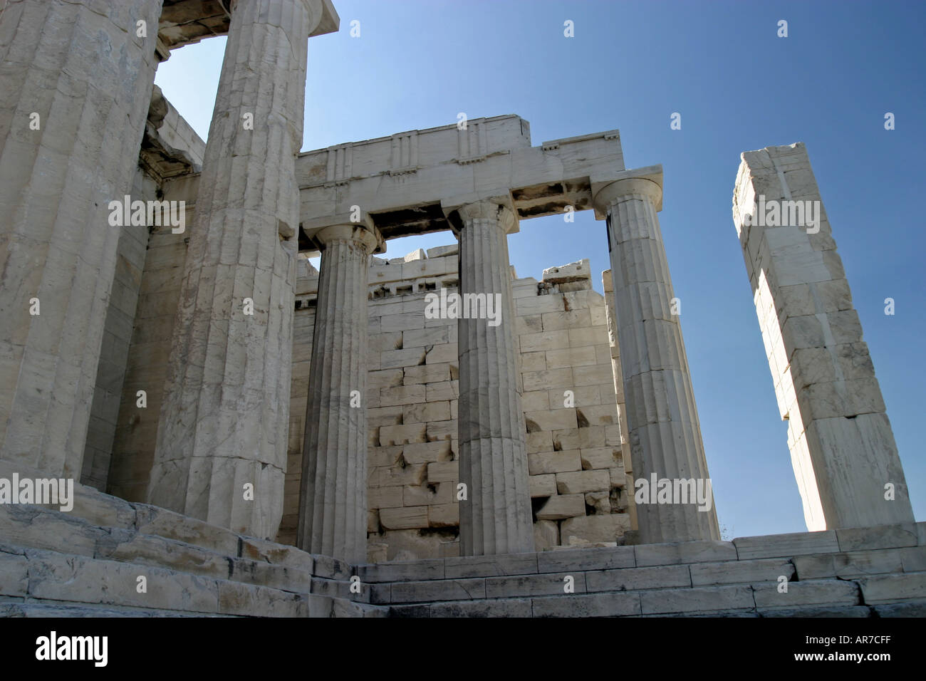 Ancient ruins at the Acropolis Athens Greece European destination Stock ...