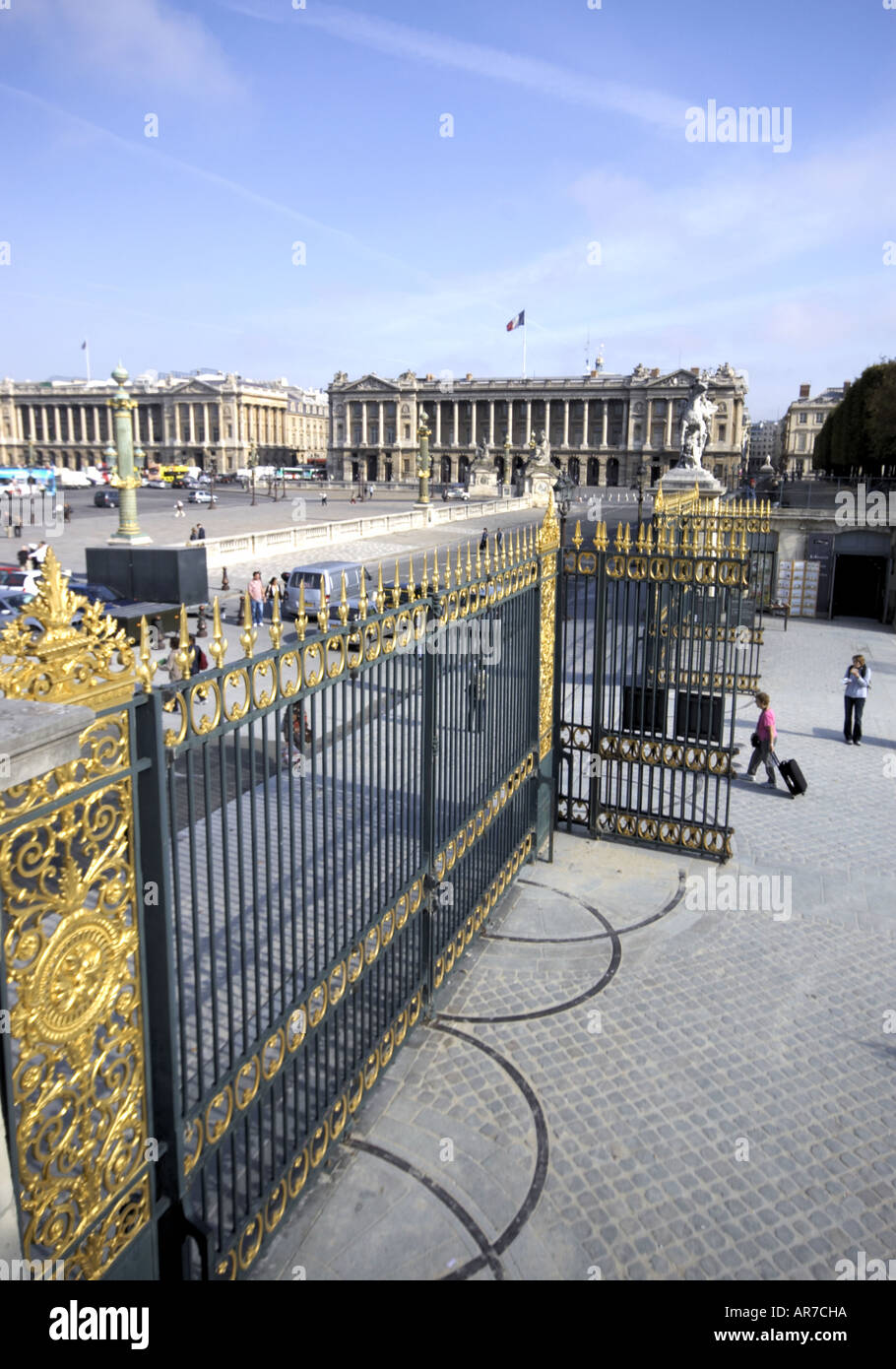 ornate gold gilded wrought iron gates at entrance to Jardin des ...