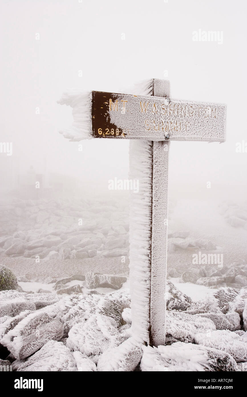 The rime ice covered summit of Mount Washington in New Hampshire s ...