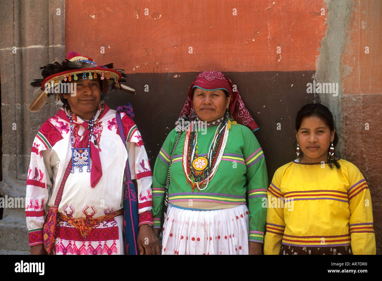 Mexican Guererro Indians in traditional dress in San Miguel de Allende ...