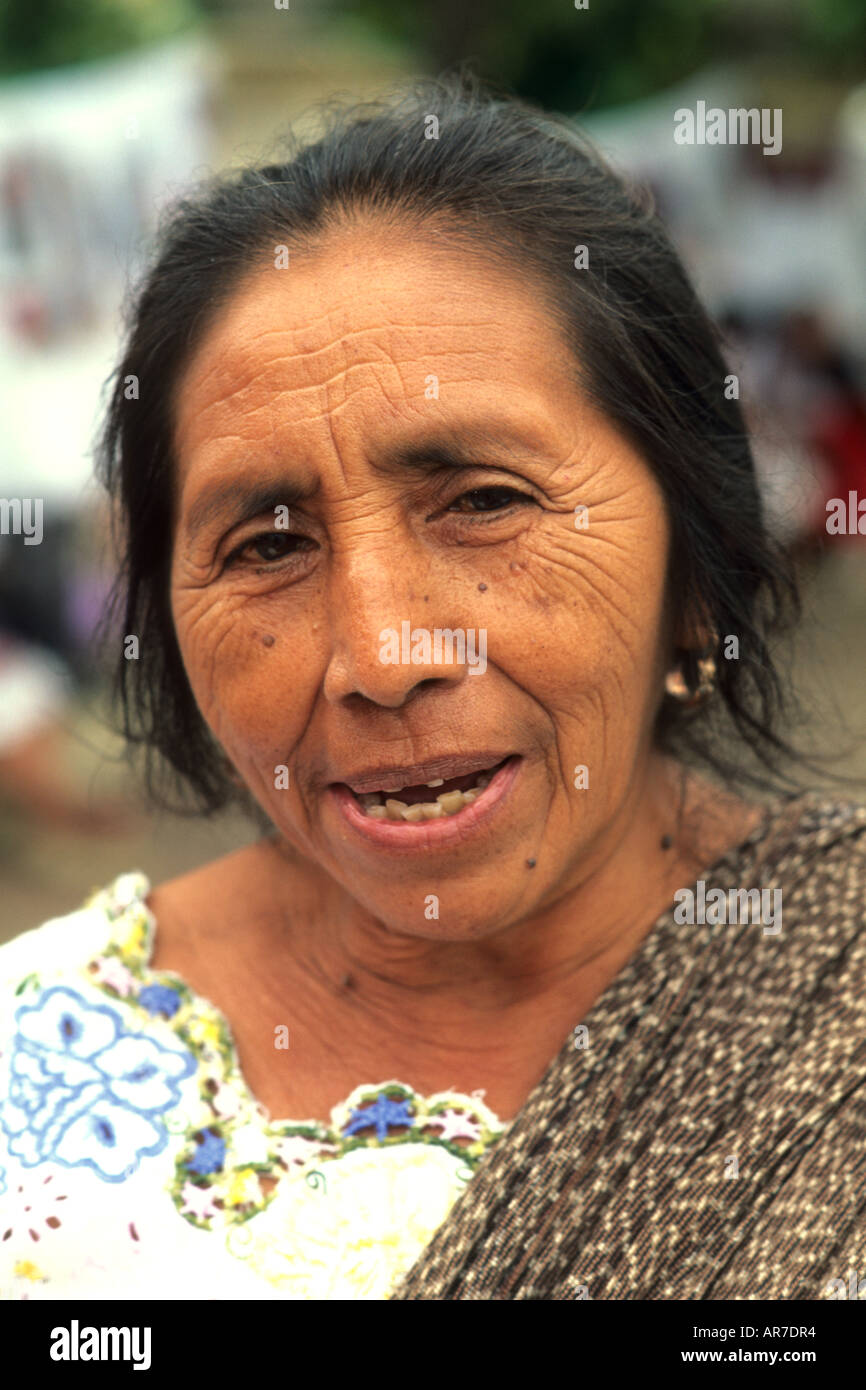 Mexican woman with traditional dress portrait in Oaxaca, Mexico Stock ...