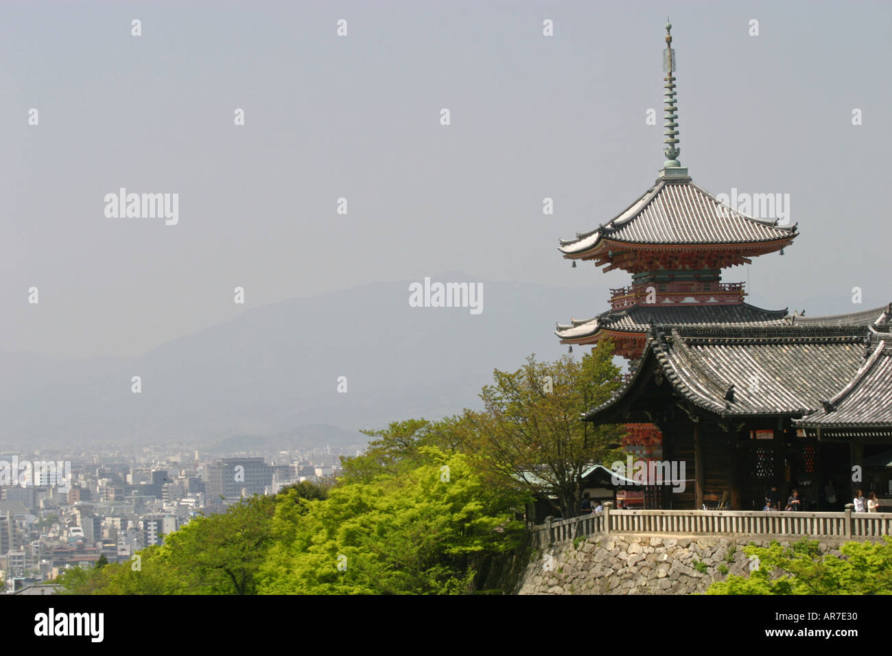 Famous Kansai tourist attraction Kiyomizu dera temple overlooks ancient ...