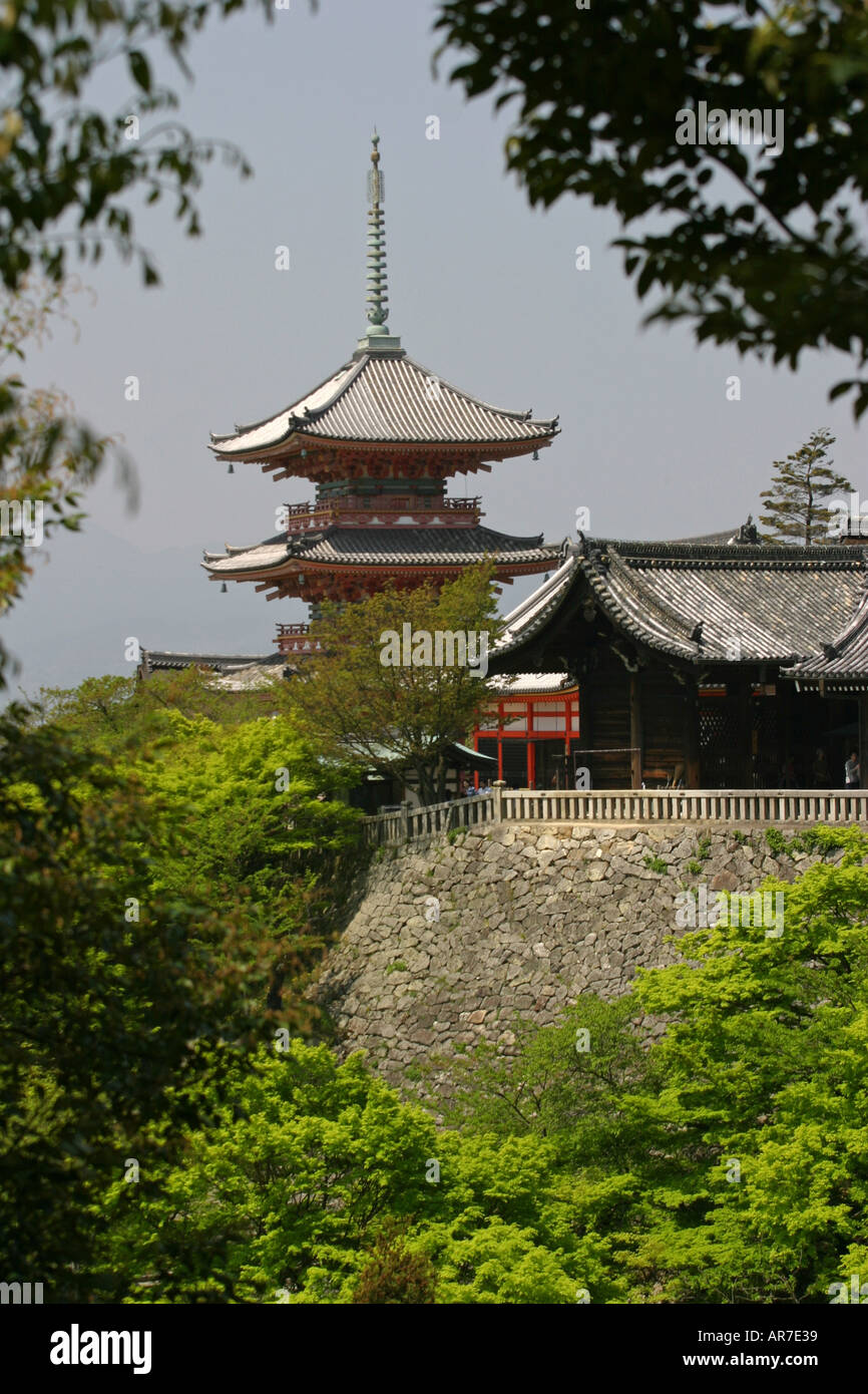 Famous tourist attraction historic Kiyomizu dera temple in Kyoto Kansai ...