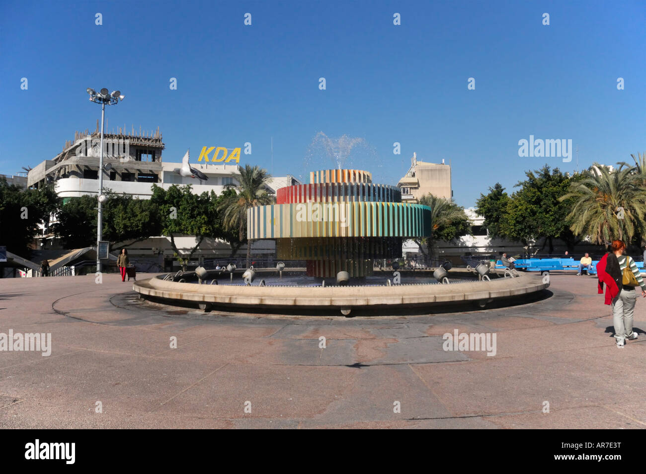 Israel Tel Aviv Dizengoff circle with a fountain by Yaacov Agam Stock ...